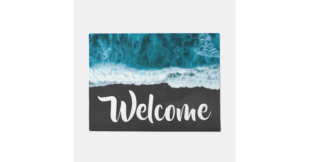 ocean waves welcome doormat | Zazzle