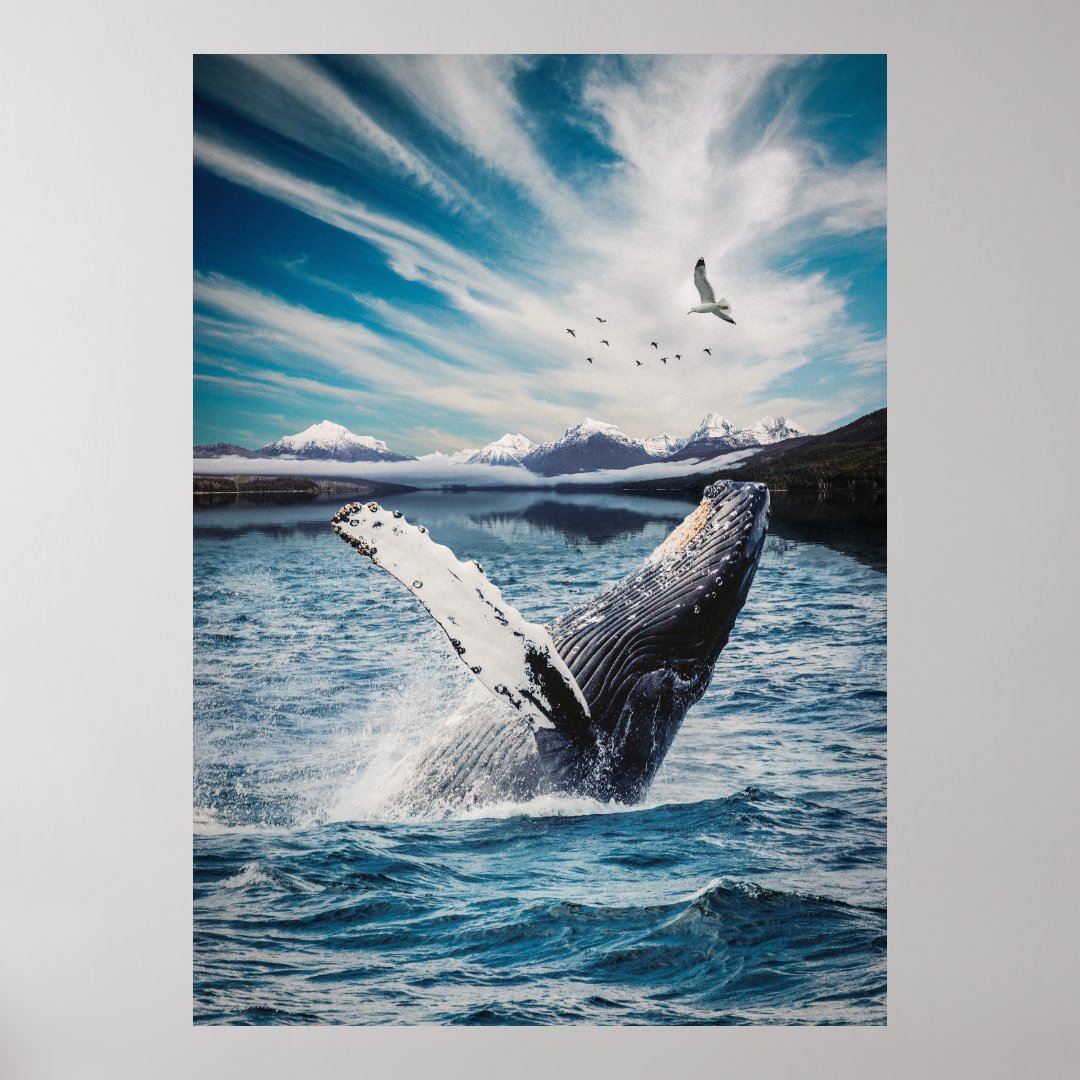 Ocean Whale Poster | Zazzle