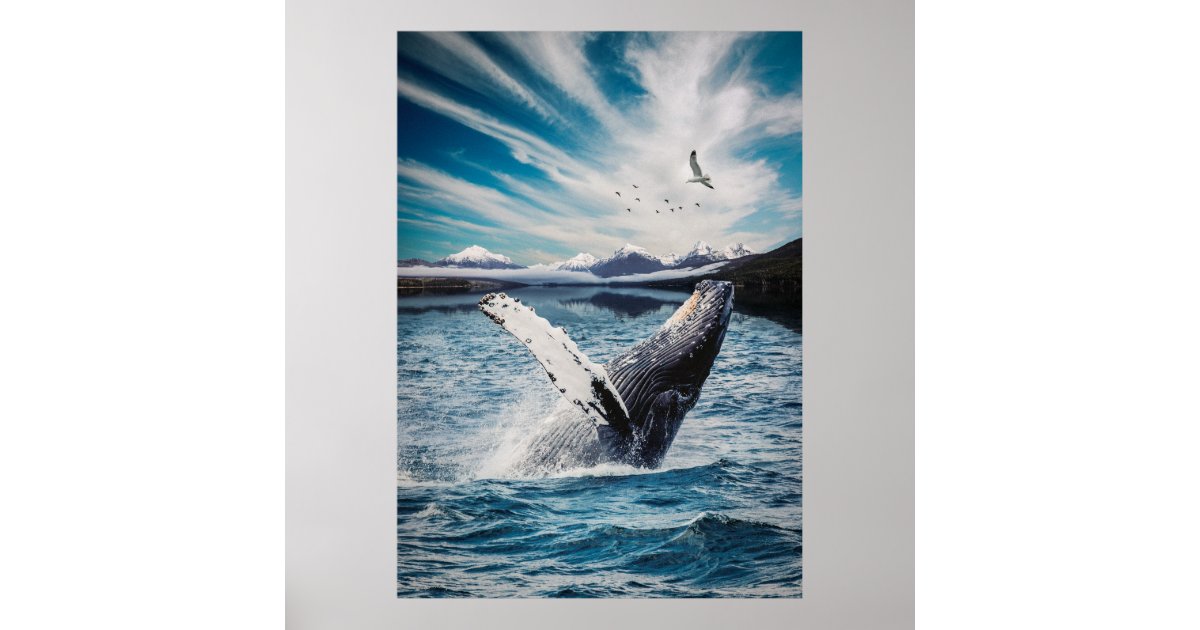 Ocean Whale Poster | Zazzle