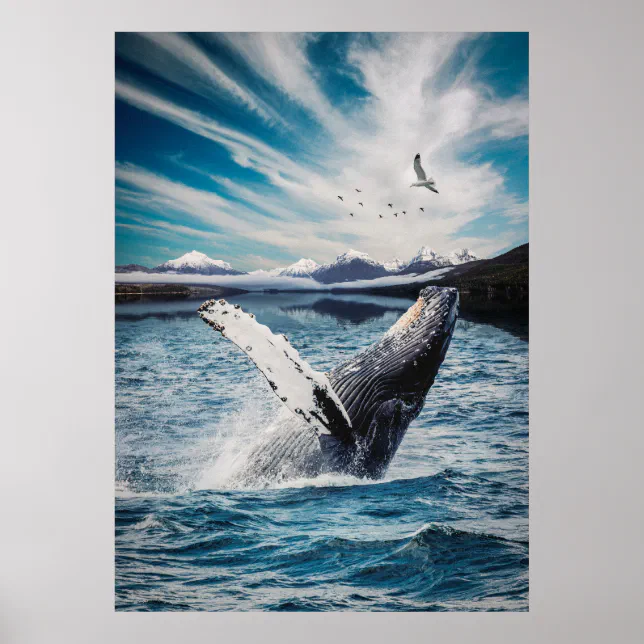 Ocean Whale Poster | Zazzle