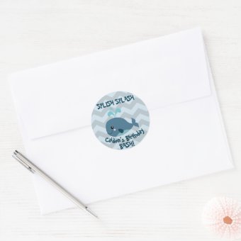 Ocean Whale themed Birthday Party Sticker | Zazzle