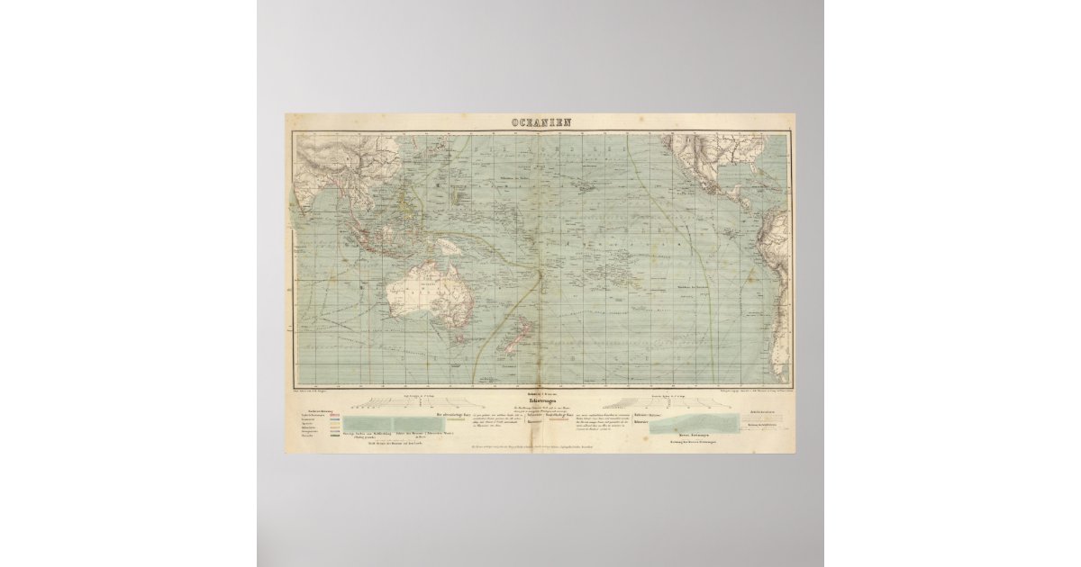Oceania Atlas Map Poster | Zazzle