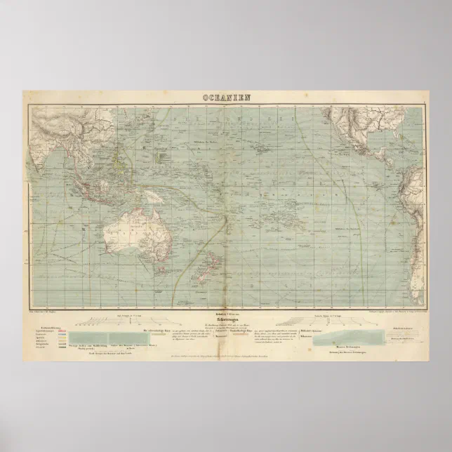 Oceania Atlas Map Poster | Zazzle