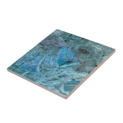 Oceania Teal & Blue Marble Ceramic Tile | Zazzle