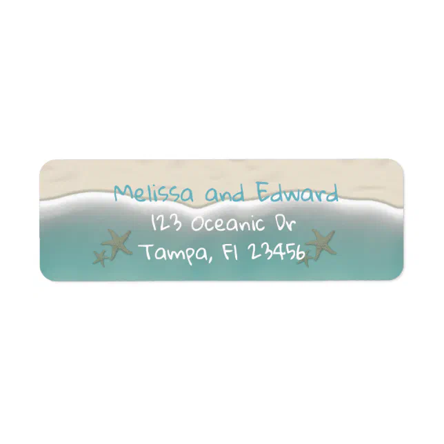 Oceanic Beach Ocean Shore Return Address Labels | Zazzle