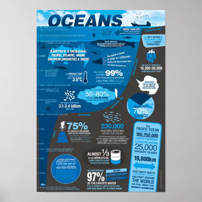 Oceans Infographic Poster | Zazzle