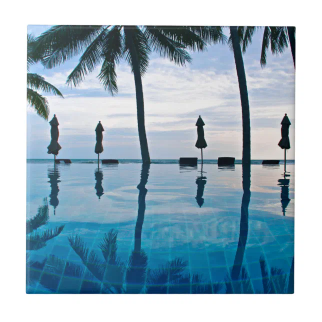Oceanside Pool Edge Ceramic Tile | Zazzle