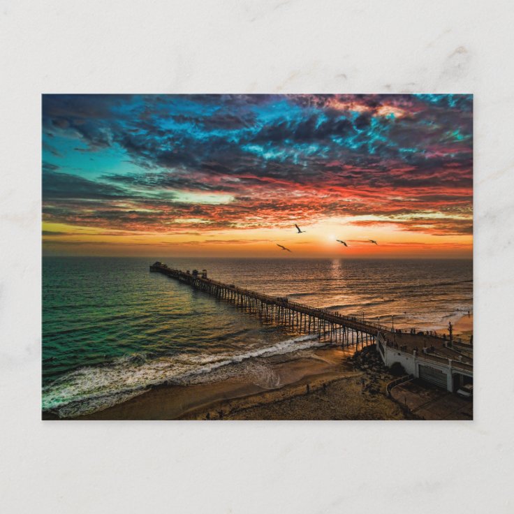 Oceanside Sunset Postcard | Zazzle