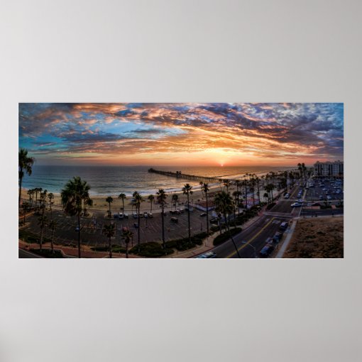 Oceanside Sunset Poster | Zazzle