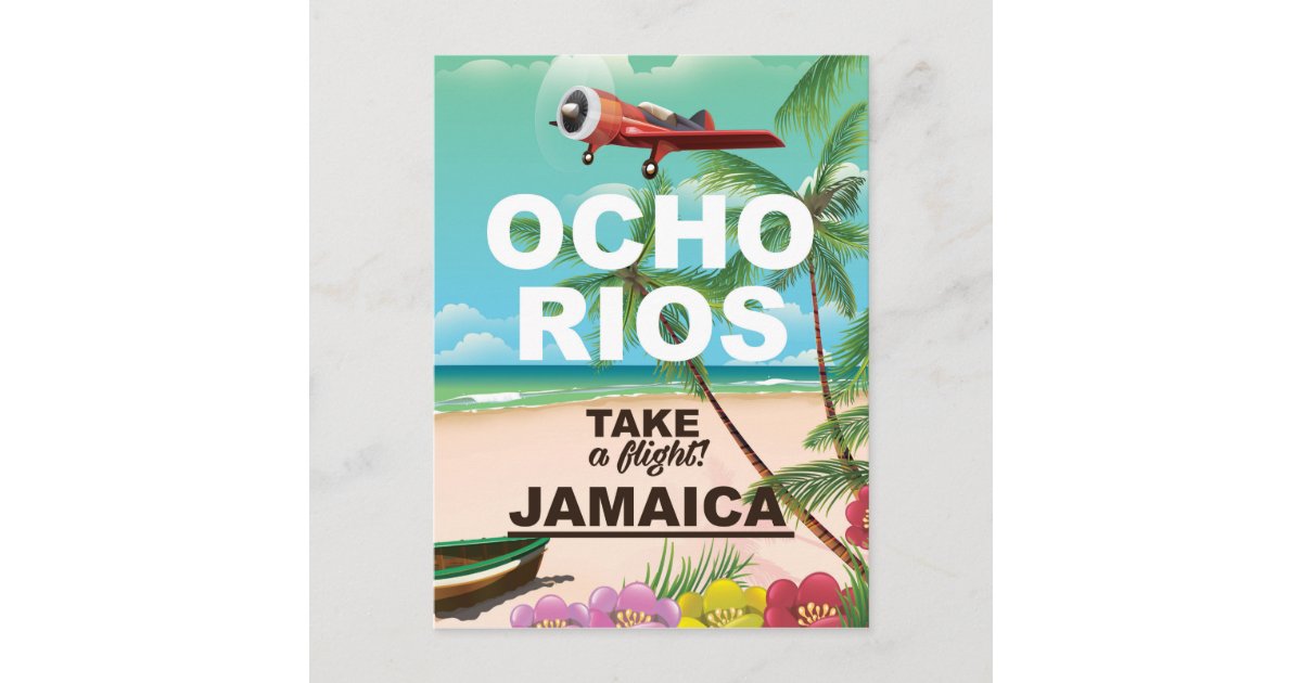 ocho rios jamaica travel poster postcard | Zazzle