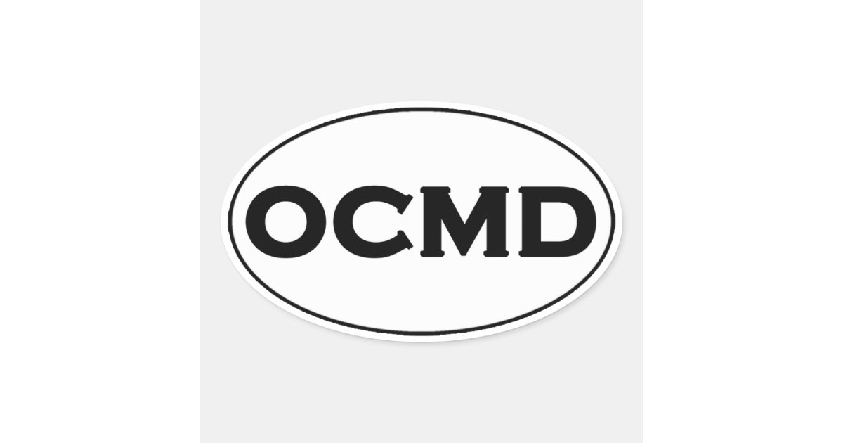 OCMD Oval Logo Oval Sticker | Zazzle