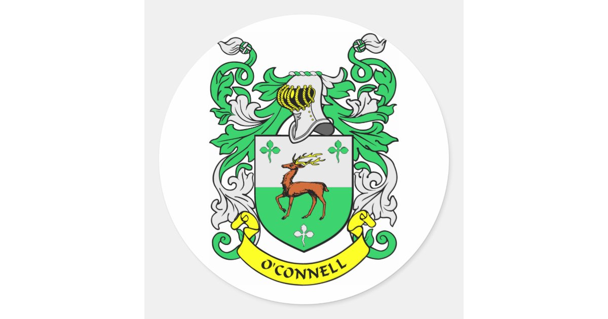 O'CONNELL Coat of Arms Classic Round Sticker | Zazzle