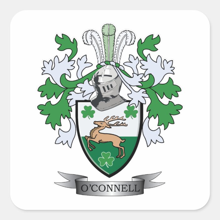 O'Connell Coat of Arms Square Sticker | Zazzle.com
