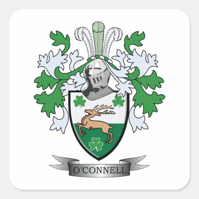O'Connell Coat of Arms Square Sticker | Zazzle
