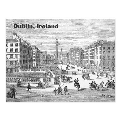 O'Connell Street Vintage Dublin Ireland Postcard | Zazzle