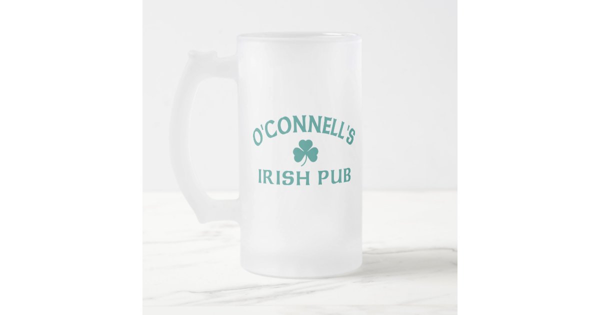 O'Connell's Irish Pub Frosted Glass Beer Mug | Zazzle