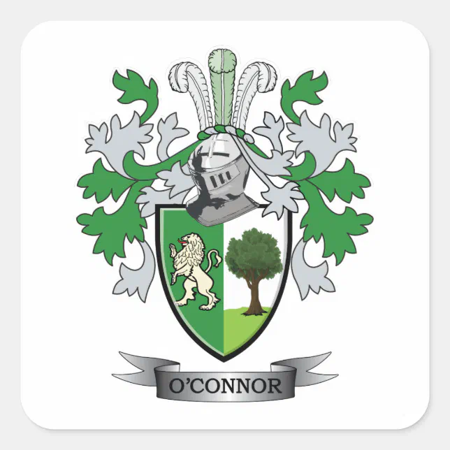 O'Connor Coat of Arms Square Sticker | Zazzle
