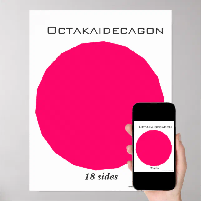 Octakaidecagon Poster of Polygon | Zazzle