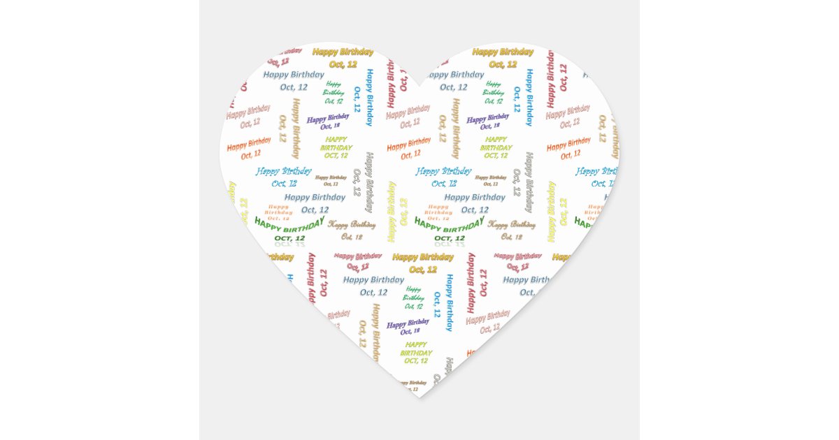 October, 12 Birthday Sticker | Zazzle