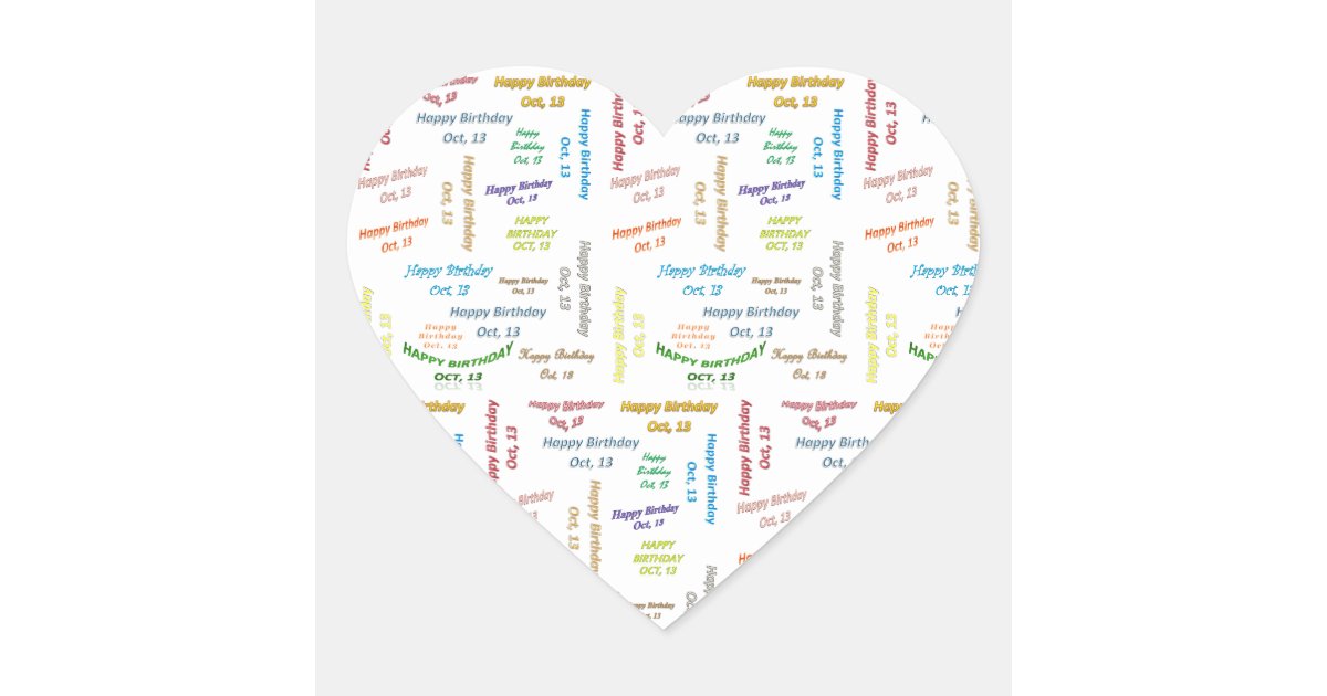 October, 13 Birthday Sticker | Zazzle