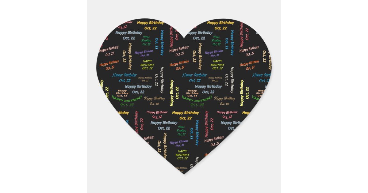 October, 22 Birthday Sticker | Zazzle
