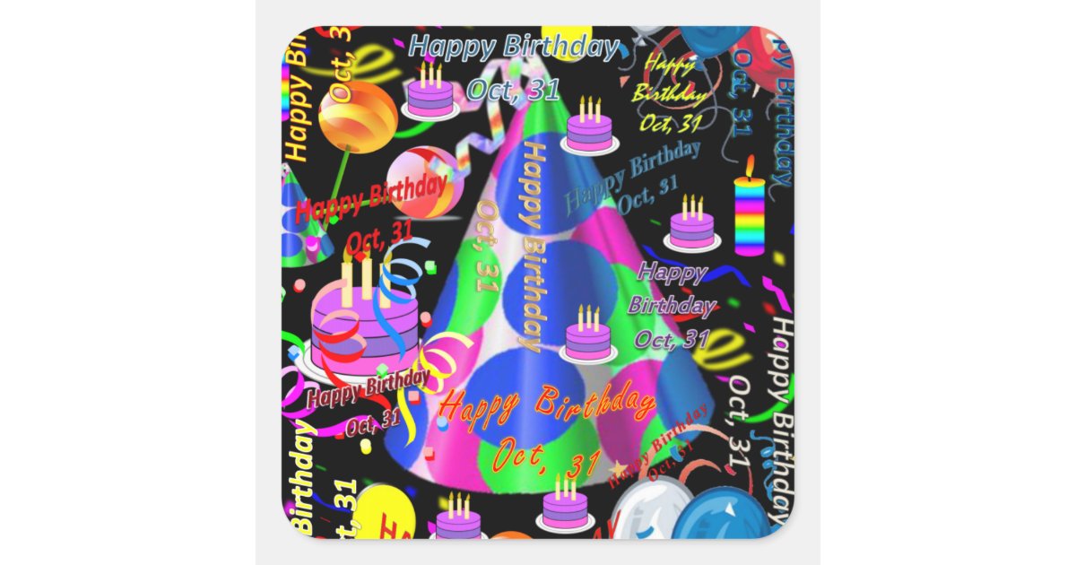 October, 31 Kids Birthday Stickers | Zazzle