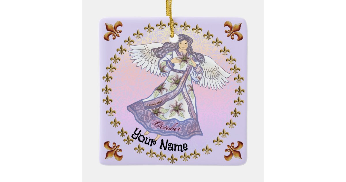 October Birthday Angel ornament | Zazzle