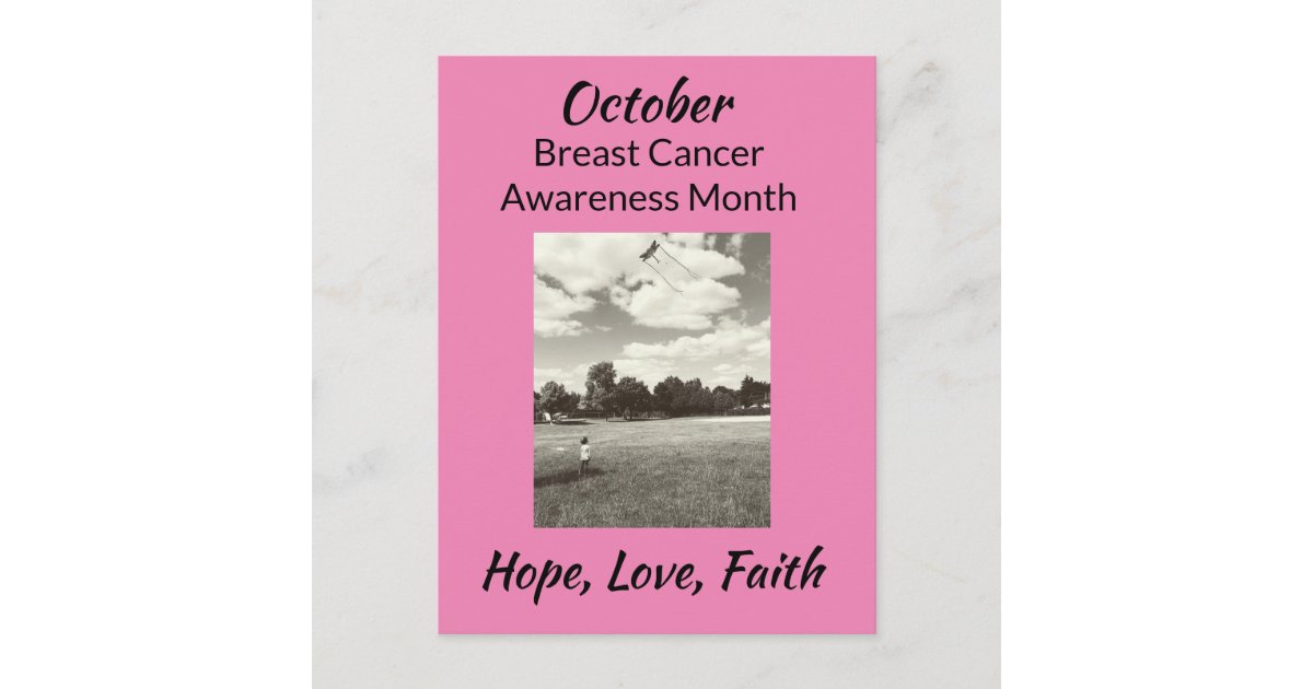 October Breast Cancer Awareness Month Support Love Postcard | Zazzle