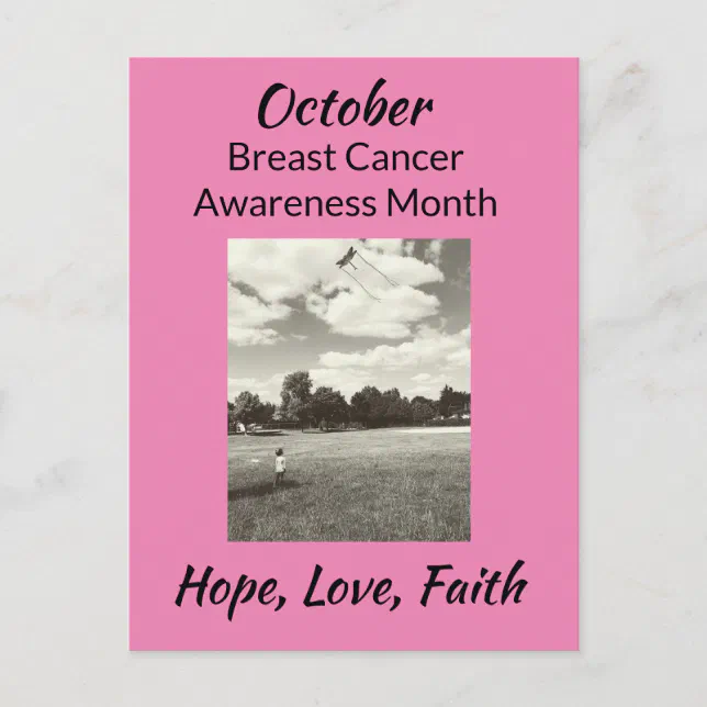 October Breast Cancer Awareness Month Support Love Postcard | Zazzle