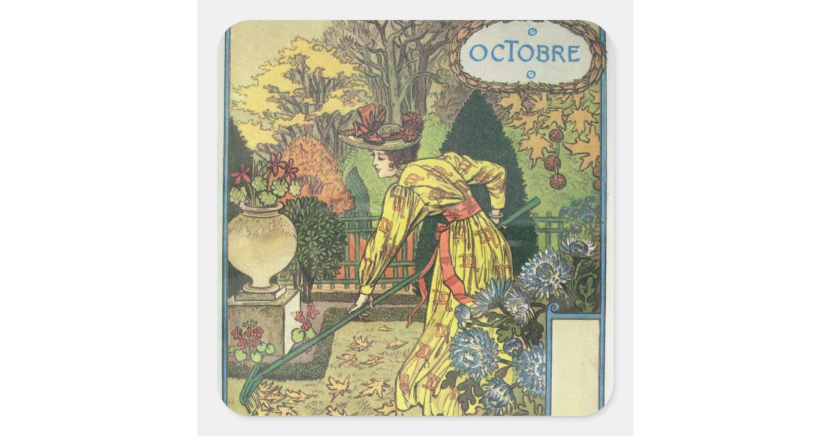 October Square Sticker | Zazzle