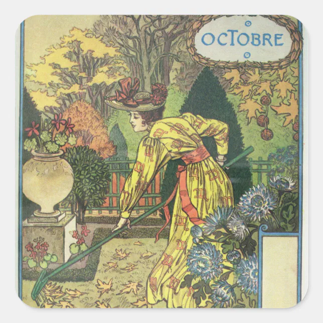 October Square Sticker | Zazzle