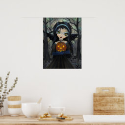 October Woods Gothic Vampire Halloween Poster | Zazzle