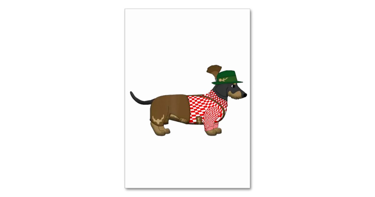 Octoberfest 2018 - Funny German Dachshund Costume Table Number | Zazzle