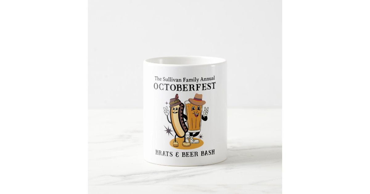 Octoberfest Brats and Beer Fall Party Retro Coffee Mug | Zazzle
