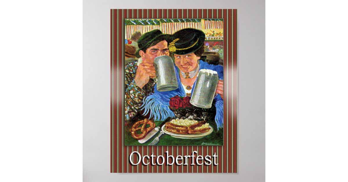 Octoberfest Poster of very old postcard | Zazzle