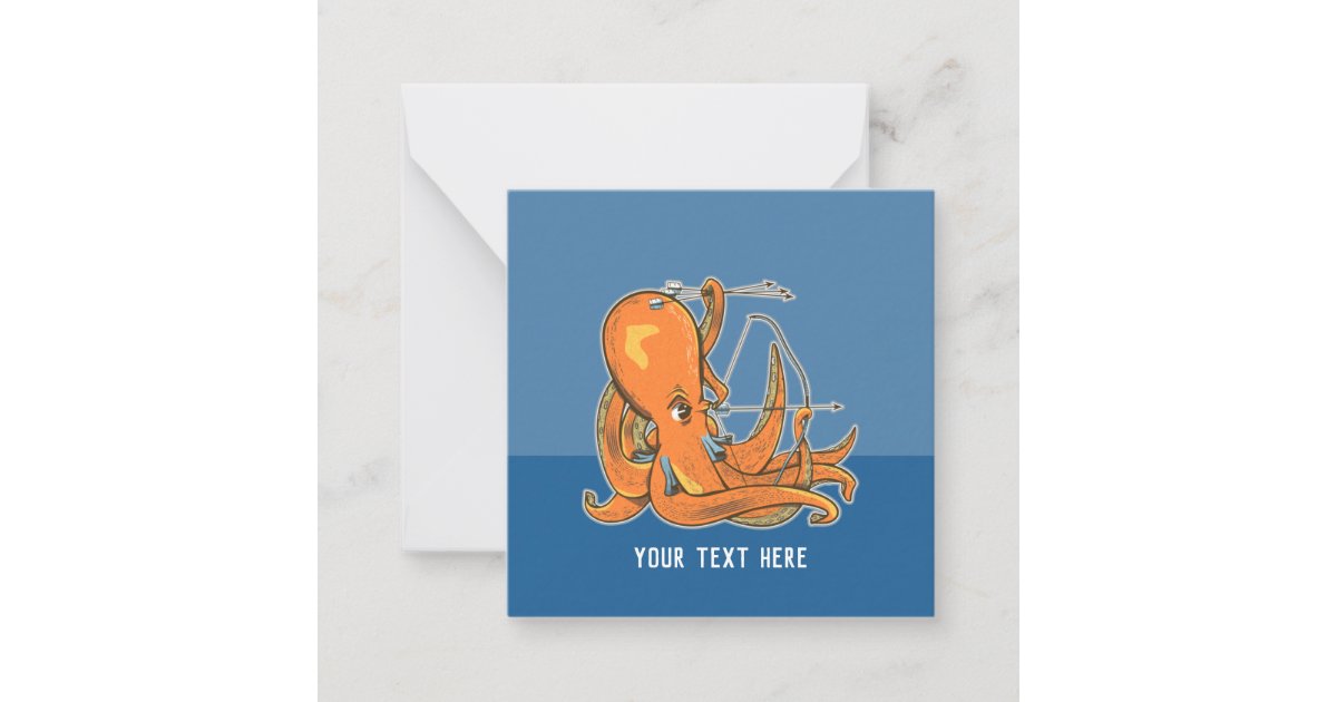 Octopus Archery Bow and Arrow Note Card | Zazzle