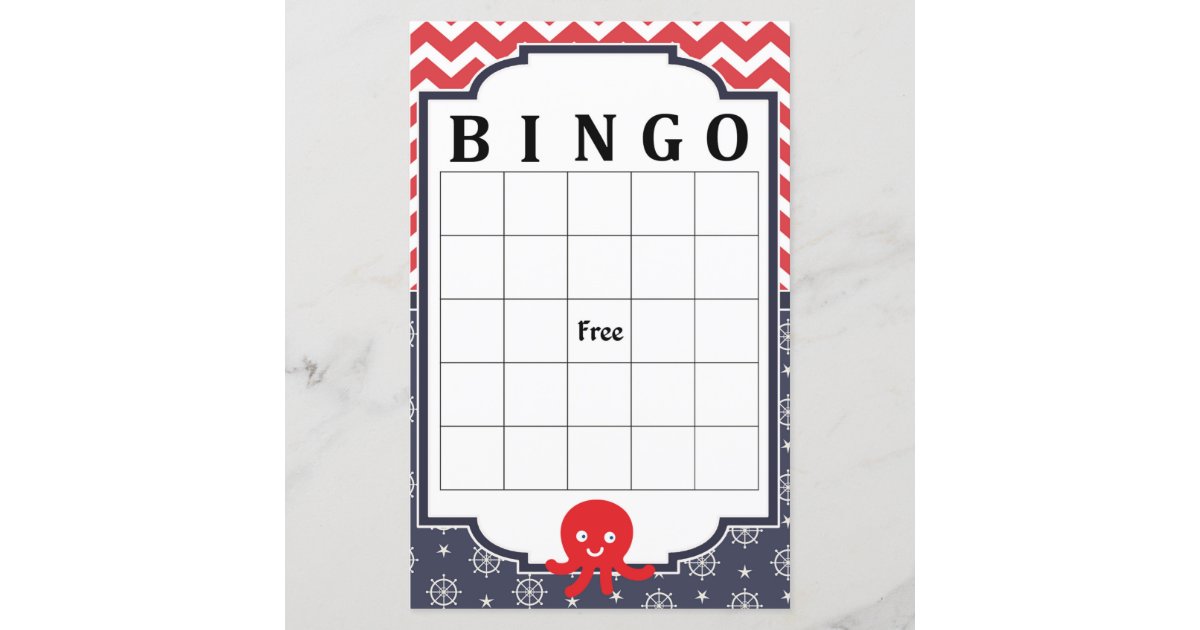 Octopus bingo game | Zazzle