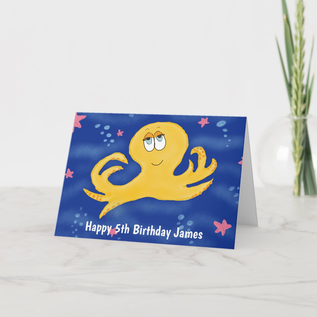 Octopus birthday card | Zazzle