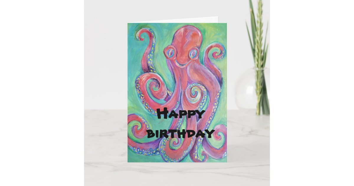 octopus birthday card | Zazzle