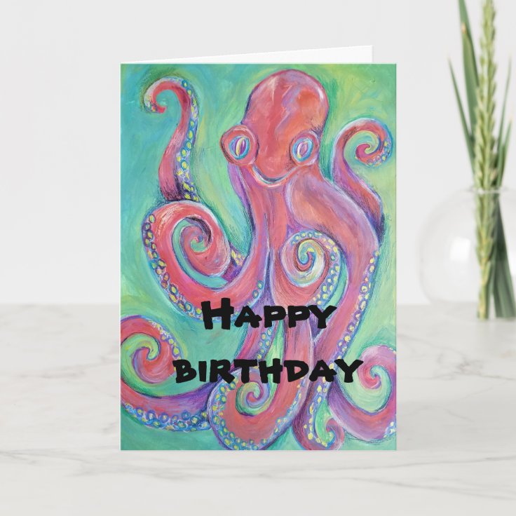 octopus birthday card | Zazzle