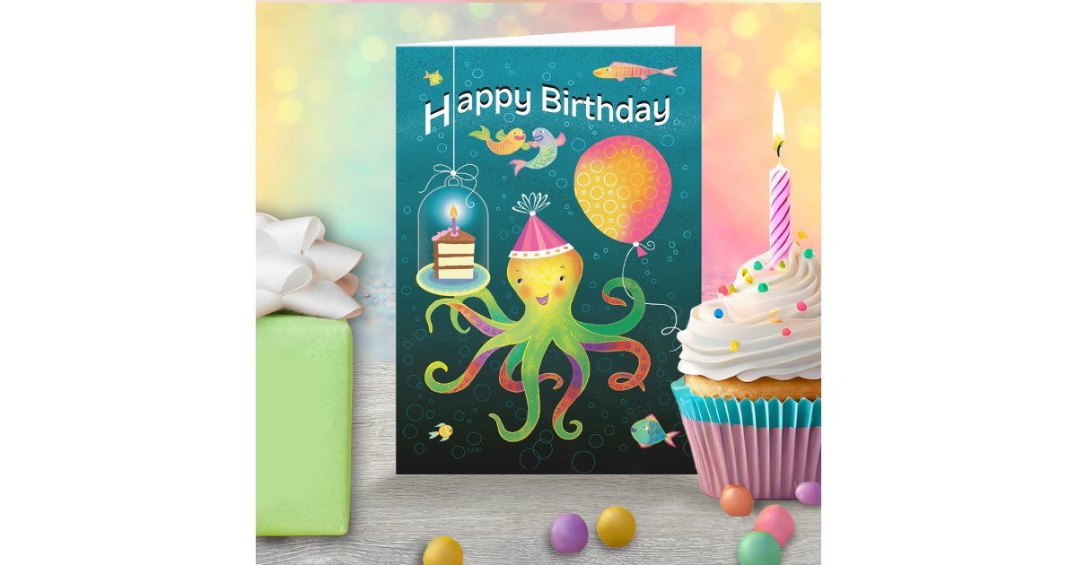 Octopus Birthday Card | Zazzle