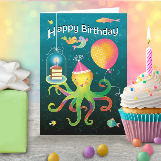 Octopus Birthday Card | Zazzle