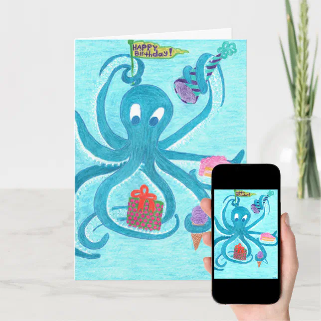 Octopus Birthday Card | Zazzle