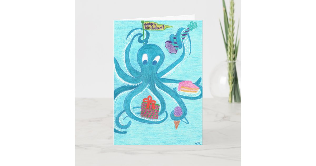Octopus Birthday Card | Zazzle