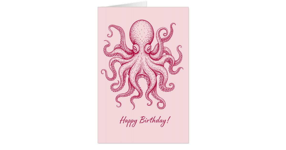 Octopus Birthday Wishes Card | Zazzle