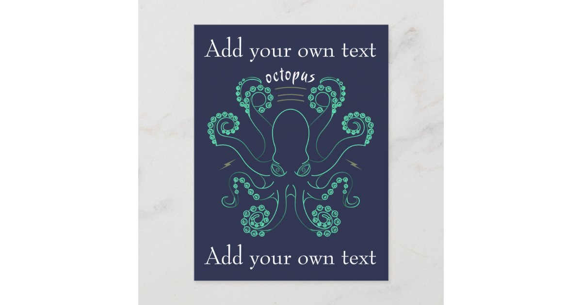 Octopus Cephalopod Tentacles Announcement Postcard | Zazzle