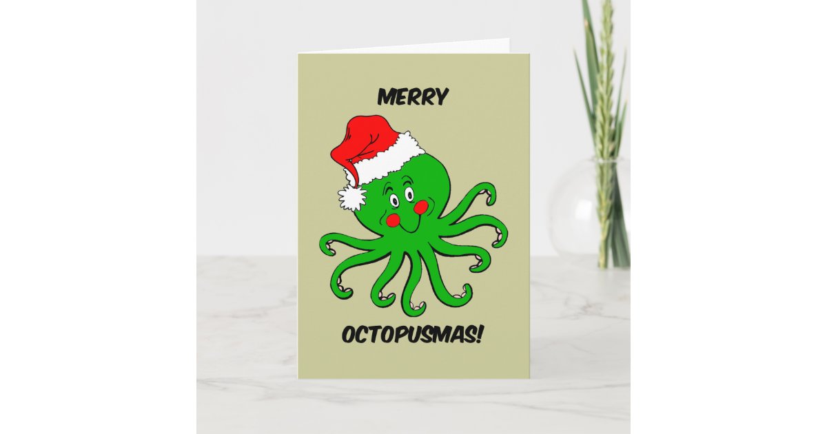 Octopus Christmas Holiday Card | Zazzle