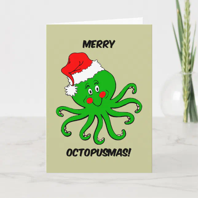 Octopus Christmas Holiday Card | Zazzle