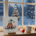Octopus Christmas Joy, custom Holiday Card | Zazzle