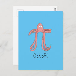 Octopus Cute Math Pi Day Postcard | Zazzle